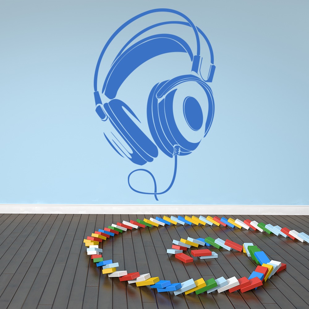 Wired Headphones Music Wall Sticker | Icon Wall Stickers